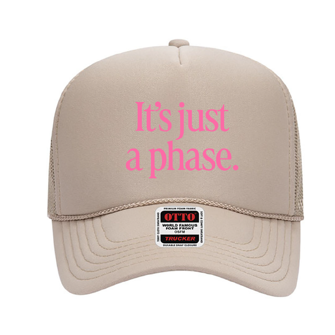"It’s Just a Phase" Beige Trucker Hat – Funk It Wellness